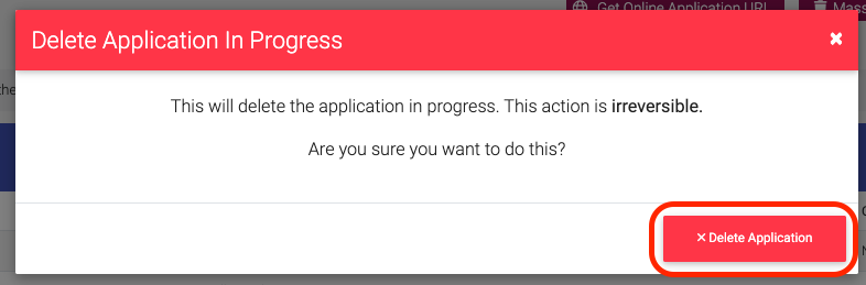 How to Delete Applications In-progress